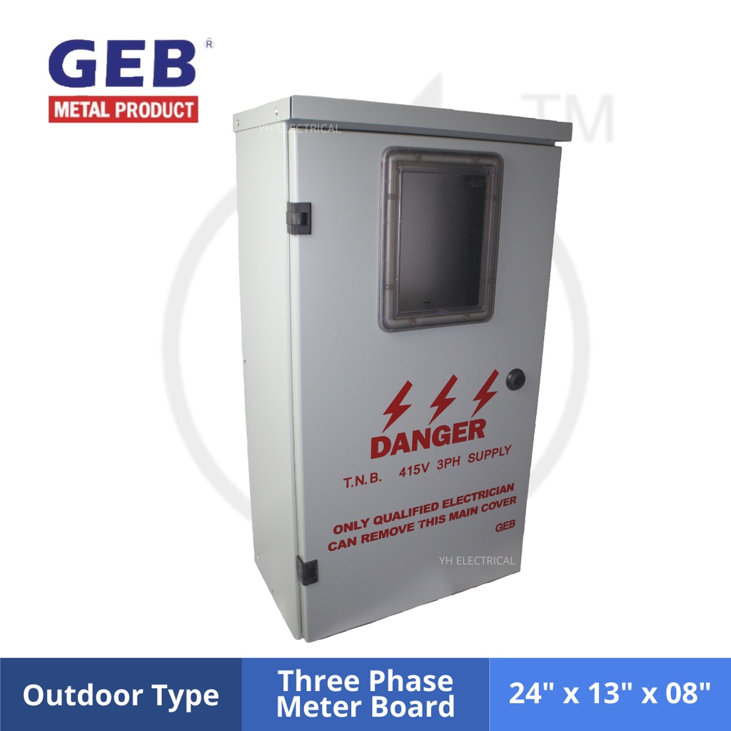 GEB Three Phase 3phase Outdoor KWH Meter Box (Metal) 24” x 13” x 08 ...