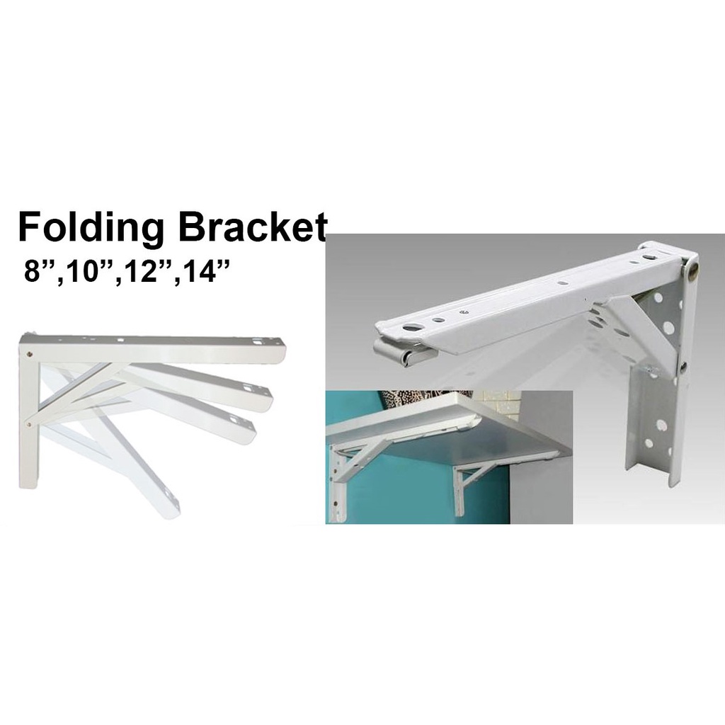【TEAMSTAR】Folding L Bracket with White Finishing (8", 10", 12" & 14 ...