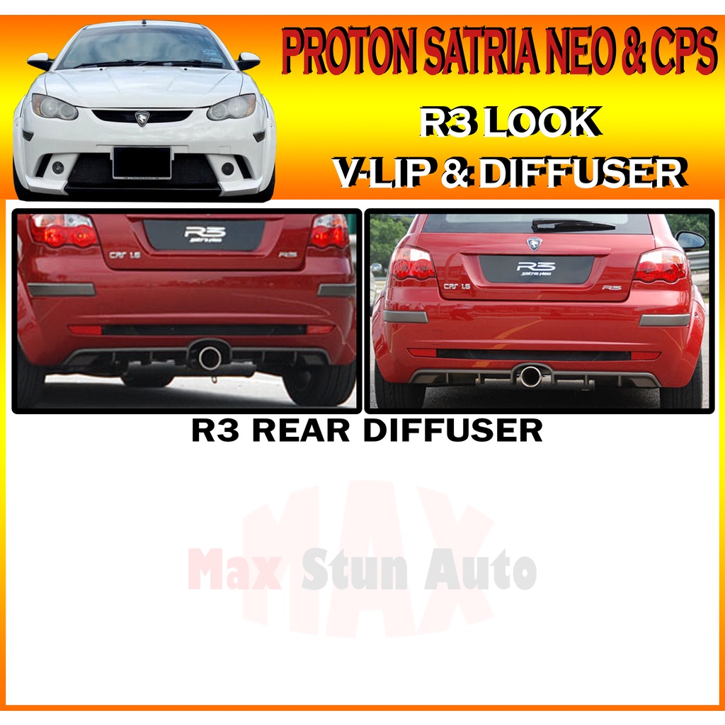PROTON SATRIA NEO SATRIA NEO CPS R3 LOOK FRONT V-LIP REAR DIFFUSER(R-3 ...