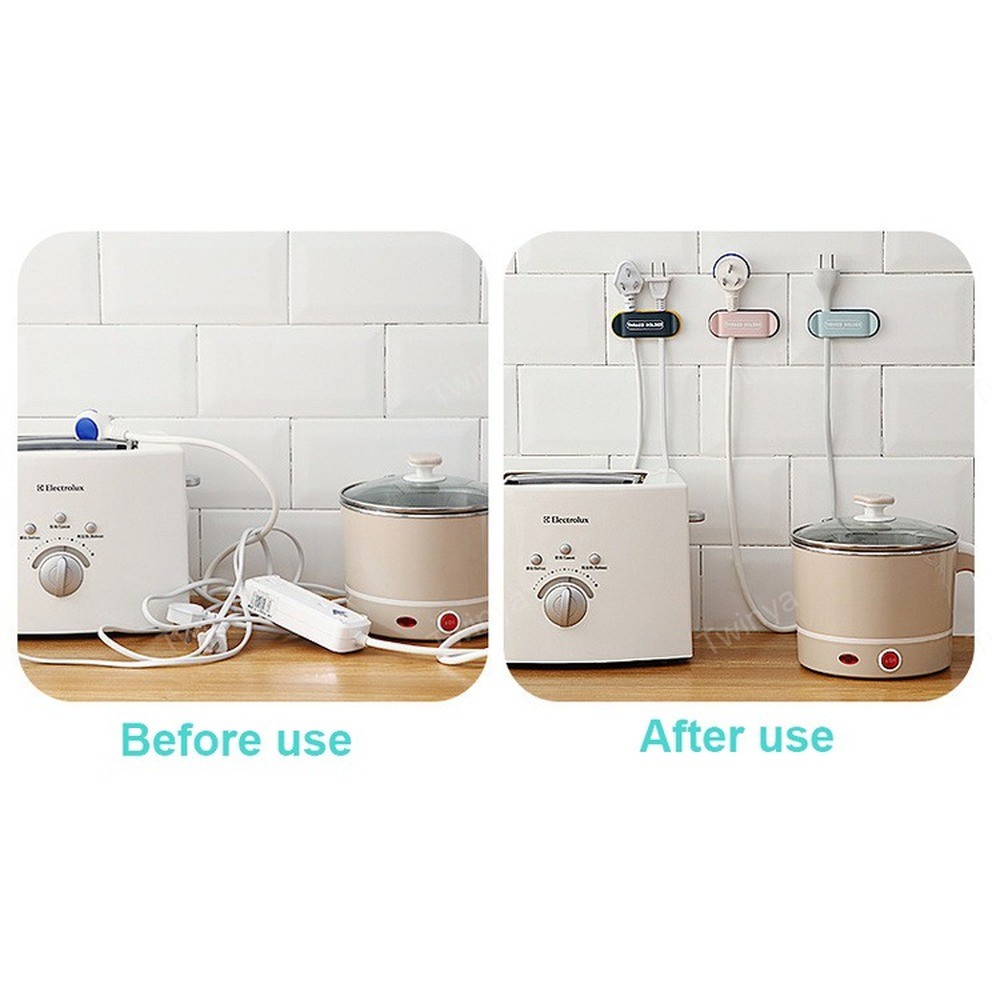 Self Adhesive Power Plug Hook Wire Holder USB HDMI Data Cable Hanger ...
