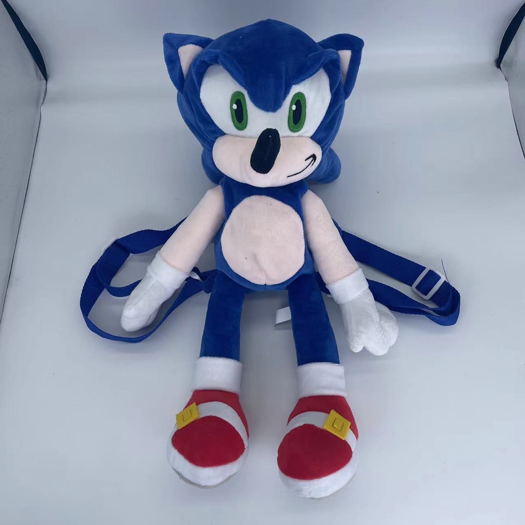 Sonic The Hedgehog Plush Backpack Figure Plush Doll Schoolbag For Kids ...