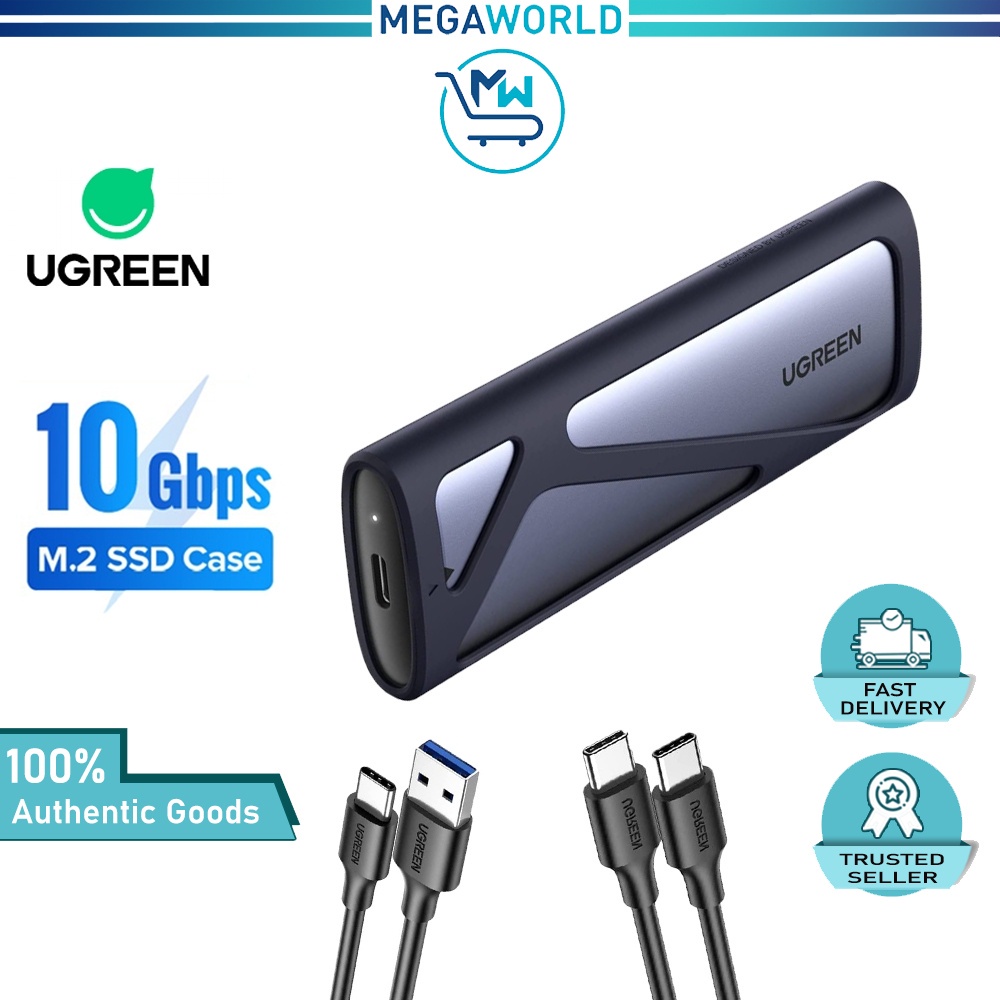 UGREEN M.2 NVMe SSD Enclosure Dual Protocol NVMe SATA to USB 3.1 Gen2 10 Gbps NVMe PCI-E M.2 SSD ...