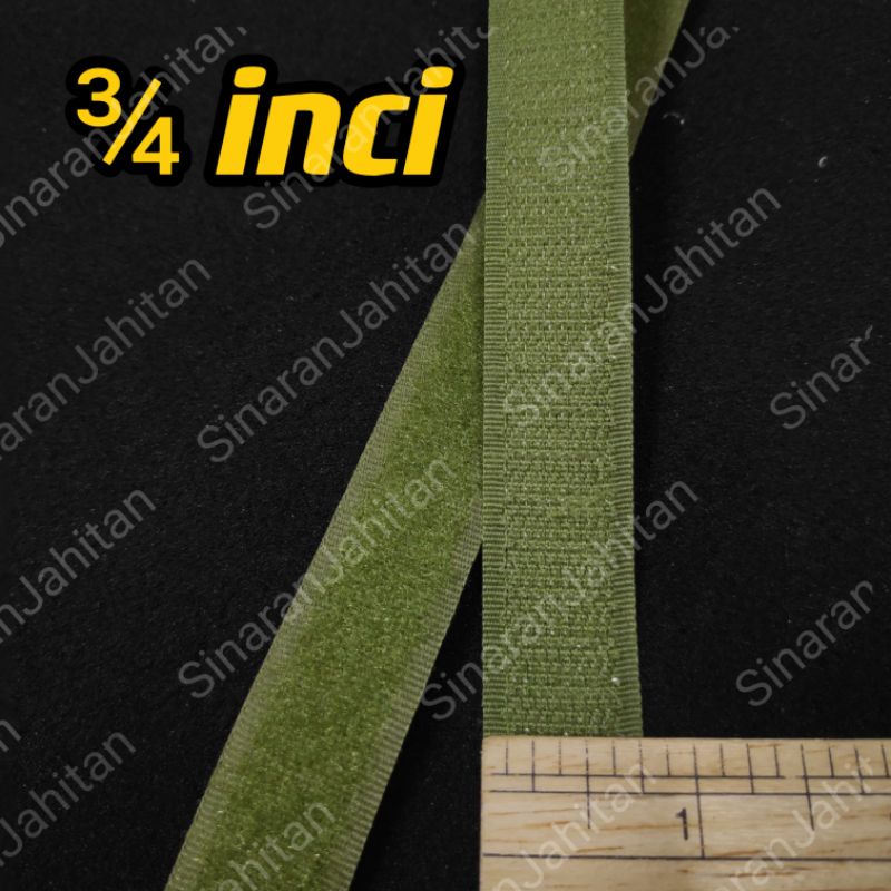 Velcro Tape Hijau Askar 1 inci - 4 inci / Army Green Velcro Tape /Army ...