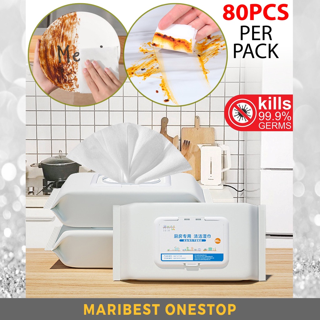 80PCS PER PACK Wet Tissue Kitchen Wipes Wet Wipes tisu basah Wet ...