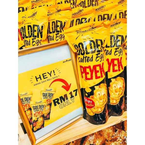 [ READY STOCK ‼️] KrukKrapMy Golden Salted Egg Peyek Rempeyek Original ...