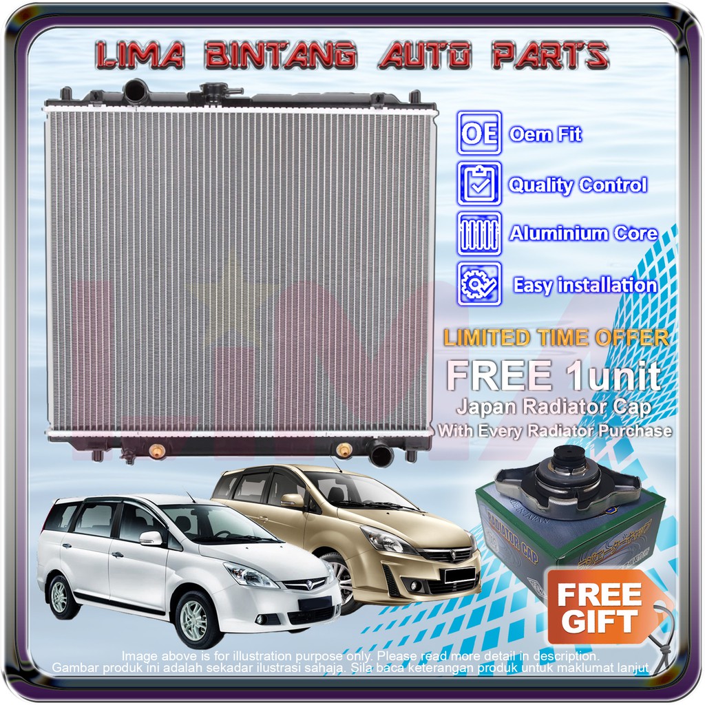 Proton Exora Cps , Cfe , Bold Turbo Radiator ( Double Layer ) *Free Cap ...