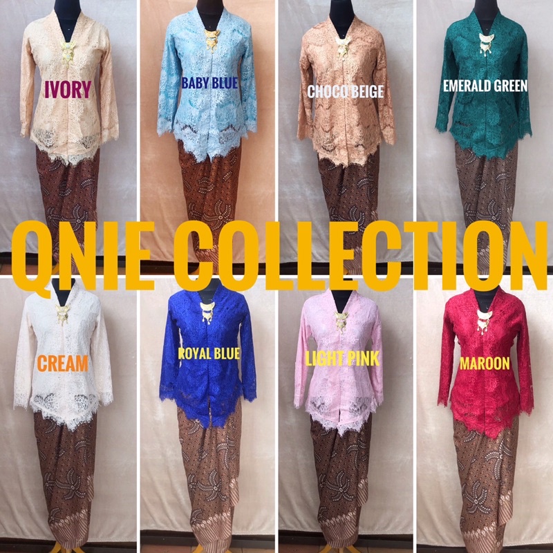 SET BAJU KEBAYA LACE LUNA + PARIO IKAT / PLEATED / INSTANT BATIK ...