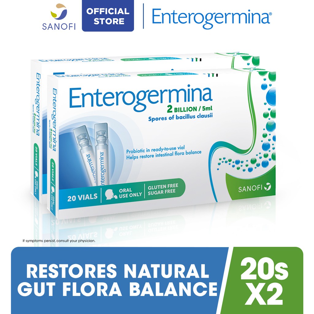 ENTEROGERMINA Liquid Probiotic (5ml x 20 vials) [Bundle of 2] [Exp date ...