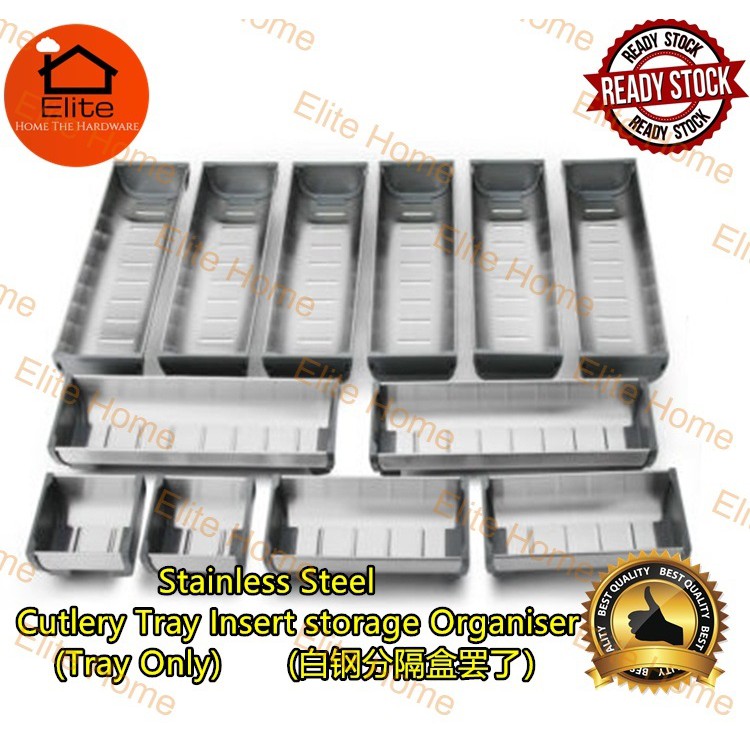 [Local Seller]EliteHome 1Pc Stainless Steel Cutlery Tray Insert storage ...