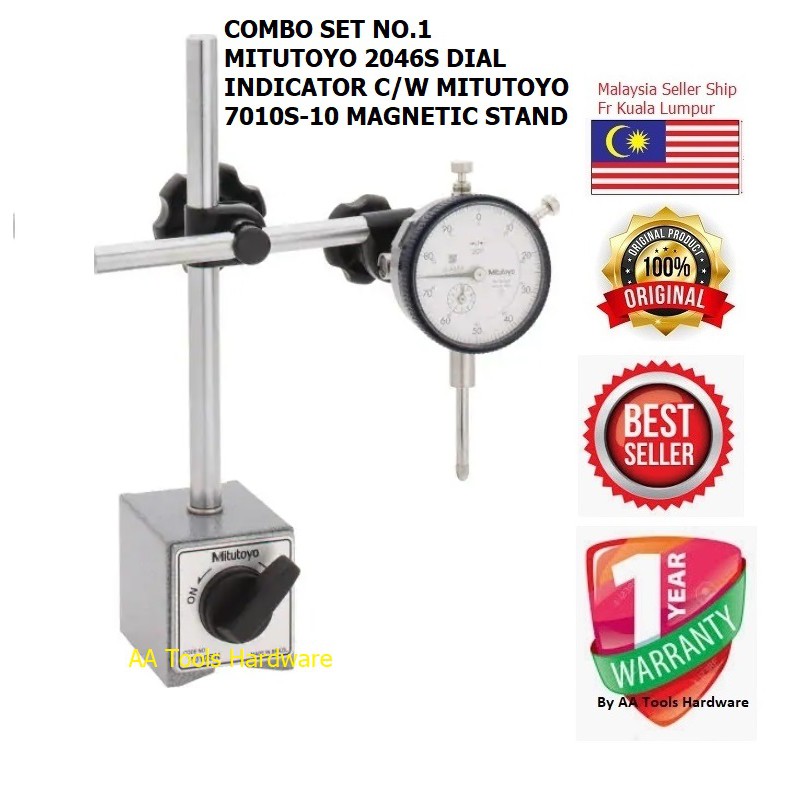 Mitutoyo Dial Indicator 2046A Lug Back 10mm With Magnetic Stand | Shopee Malaysia