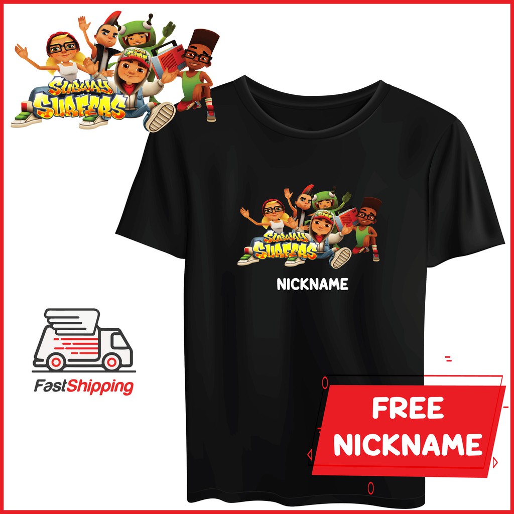 FREE ADD NICKNAME Subway Surfers GAME TSHIRT READY STOCK / TEE 100% ...