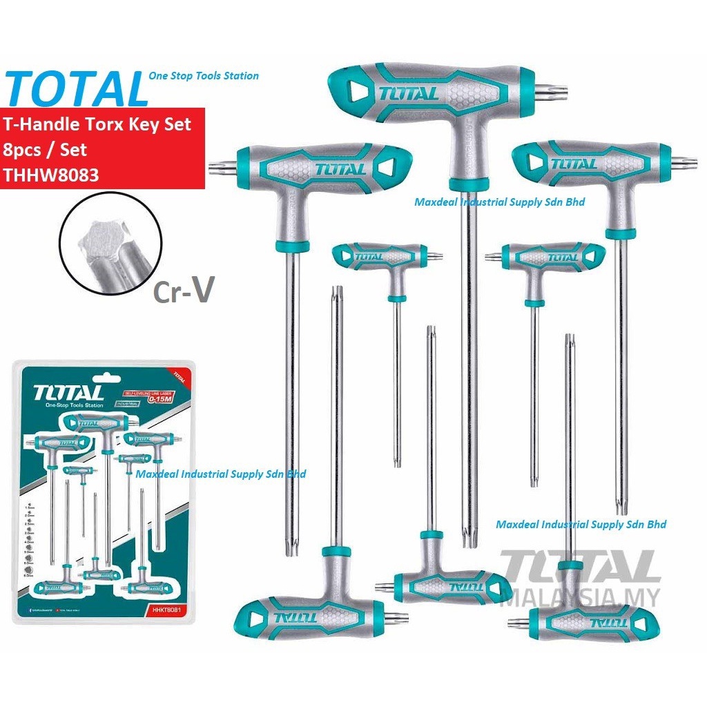 TOTAL THHW8083 8PCS T-Handle TORX Wrench Set / T-Handle TORX Key Set ...