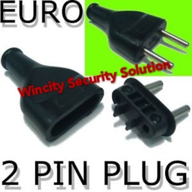 WSS (1pcs) 2pin Euro Plug And Socket With High Quality Rubber Cover ...