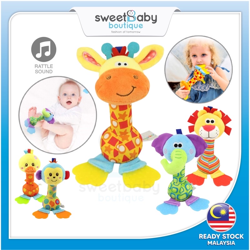 Baby Toys Hand Teether Rattle Mainan Baby Girl Boy Unisex Education Toy ...