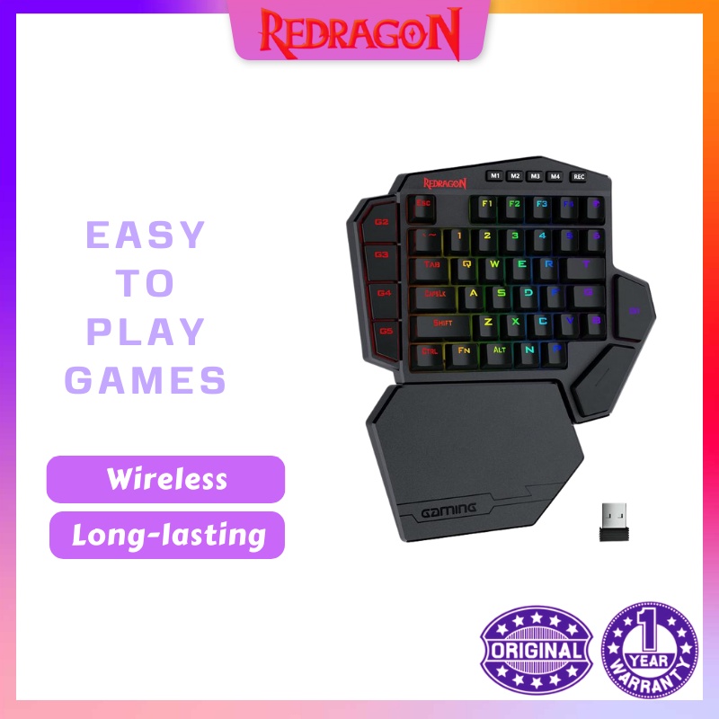 Redragon K585 DITI Wireless /wired RGB Backlight One-Handed Mechanical ...