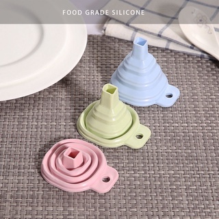 𝗥𝗘𝗧𝗥𝗔𝗖𝗧𝗔𝗕𝗟𝗘 》 Silicone Folding Funnel Rubber Hopper Oil Liquid ...