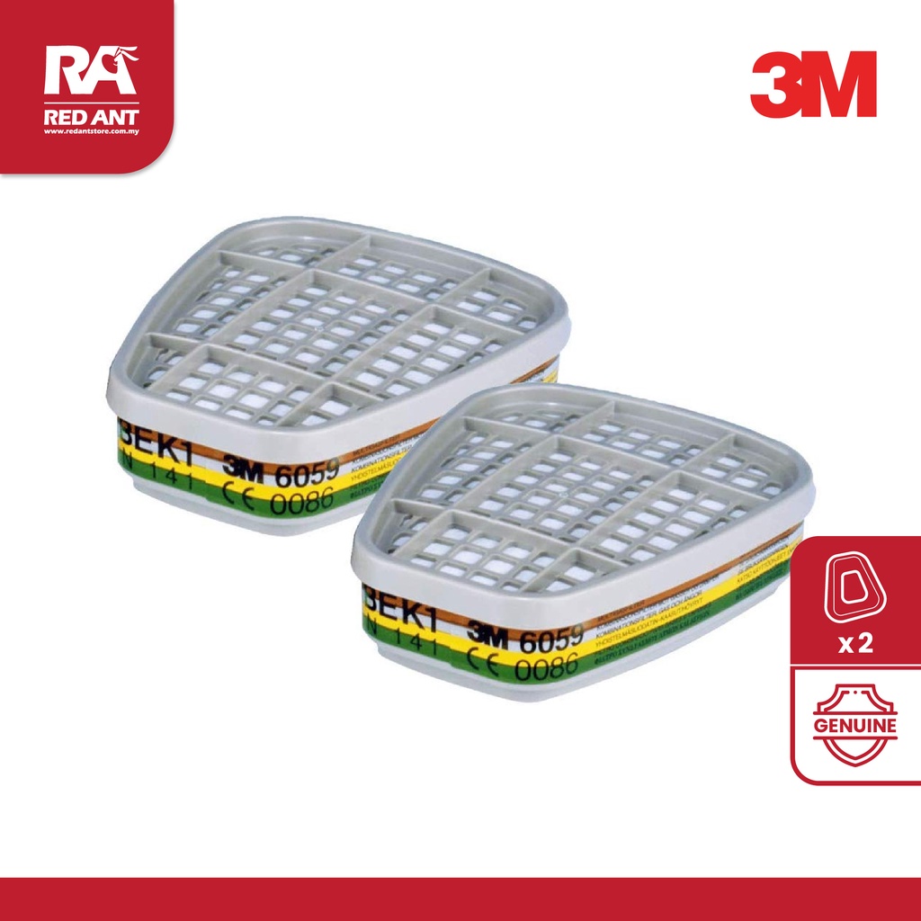 [1PAIR] 3M 6059 Gas and Vapour Filter, ABEK1 (Cartridge only) | Shopee ...