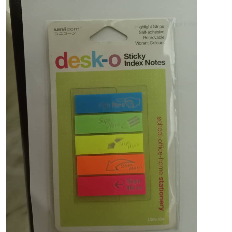 Unicorn desk-O Sticky Index Notes - Sign Here | Shopee Malaysia