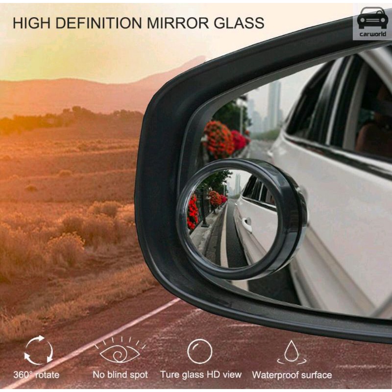 Car Blind Spot Side Mirror Rear View Parking Adjustable Wide 360 Rotate ...