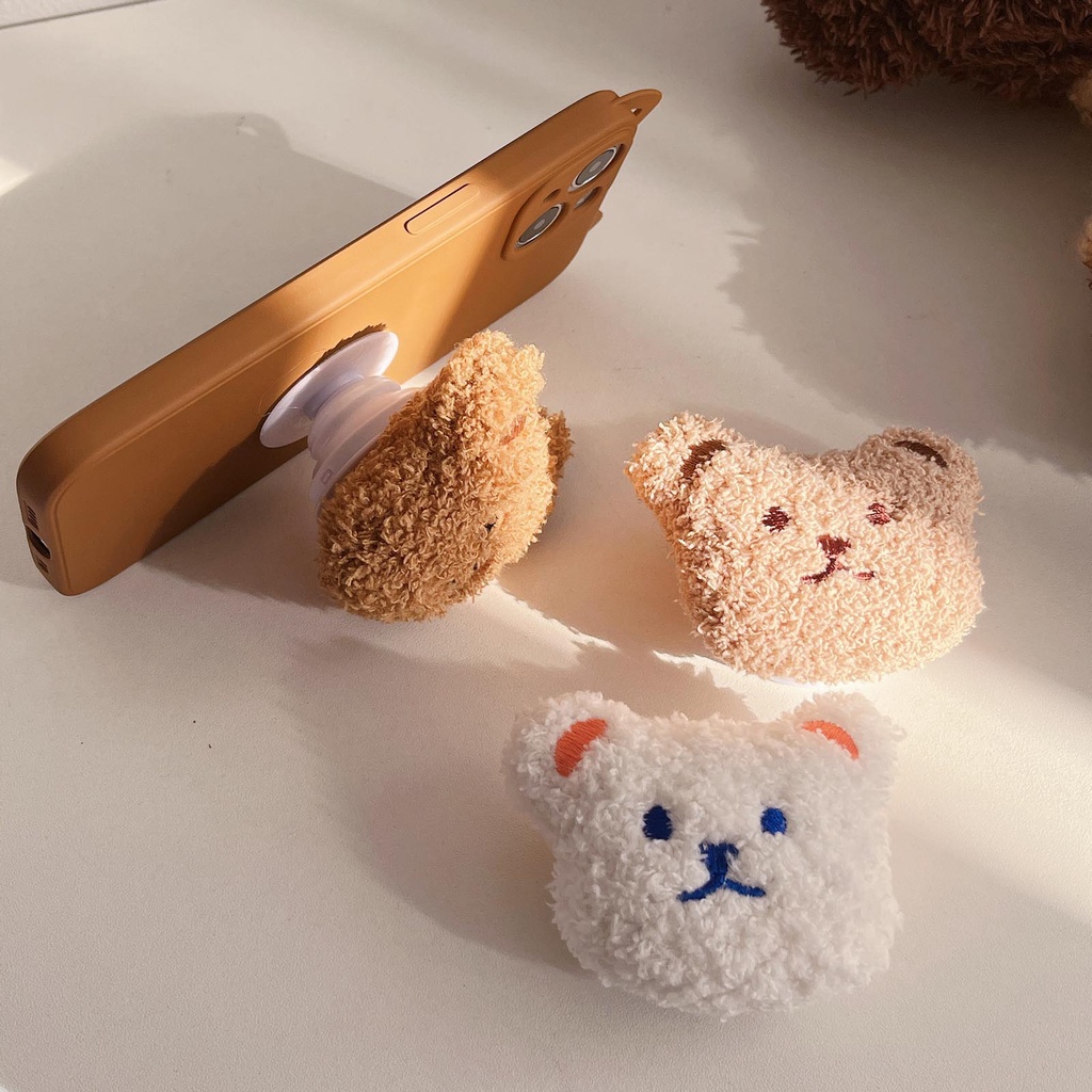 INS Cute Anime Plush Cartoon Round Universal Mobile Phone Ring Holder ...
