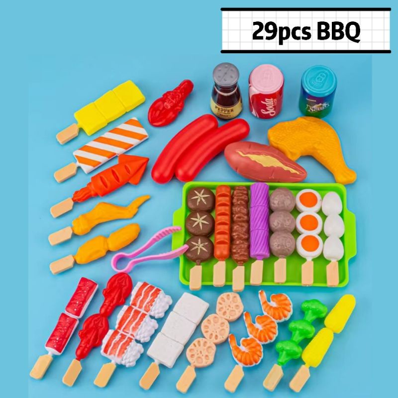 🇲🇾Stock BBQ Food/Hot Pot Food Toy Set Kids Pretend Play Set Cooking ...