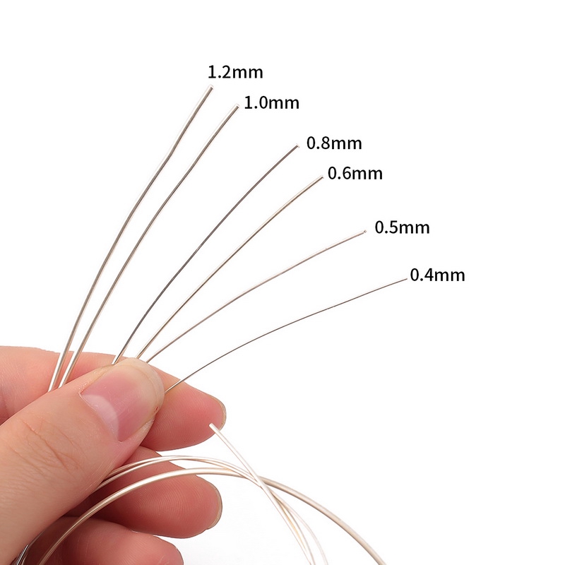 0.4-1.2mm Genuine 925 Sterling Silver Color Wire Thread Metal String ...