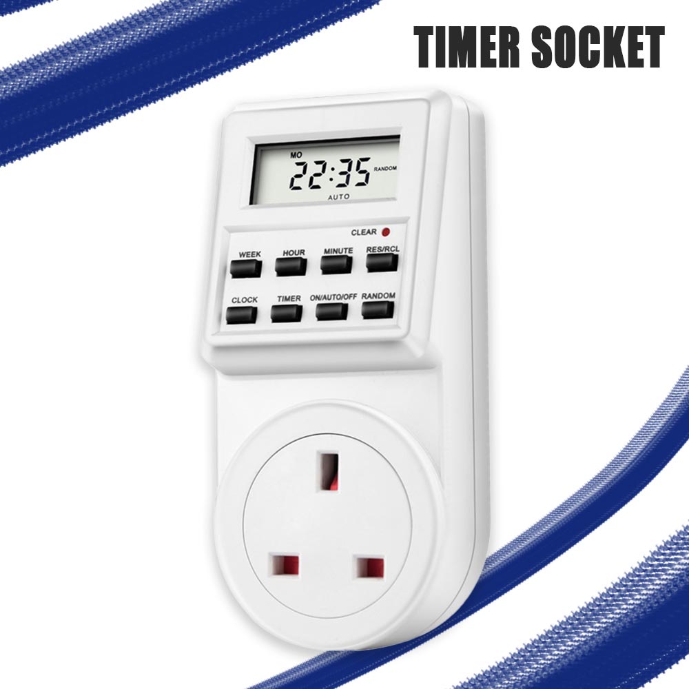 12/24 Hours/7 Days Electronic Digital Timer Switch Home Kitchen Timer Outlet Programmable Timing ...