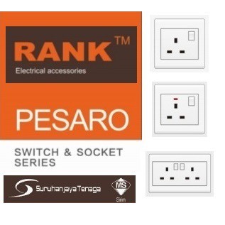 RANK PESARO SERIES 13A SWITCH SOCKET 1 GANG / 2 GANG SSO WITH OR ...