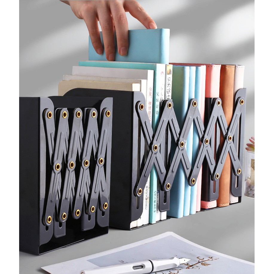 Expandable Book Stand Adjustable Bookend Book Holder Shelf Rack Table ...