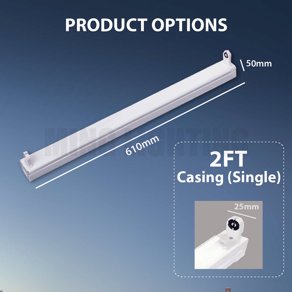 LED T8 Lampu Kalimantang 2FT 4FT Ceiling Wall Lights Casing Light Tube Home Lighting Panjang ...