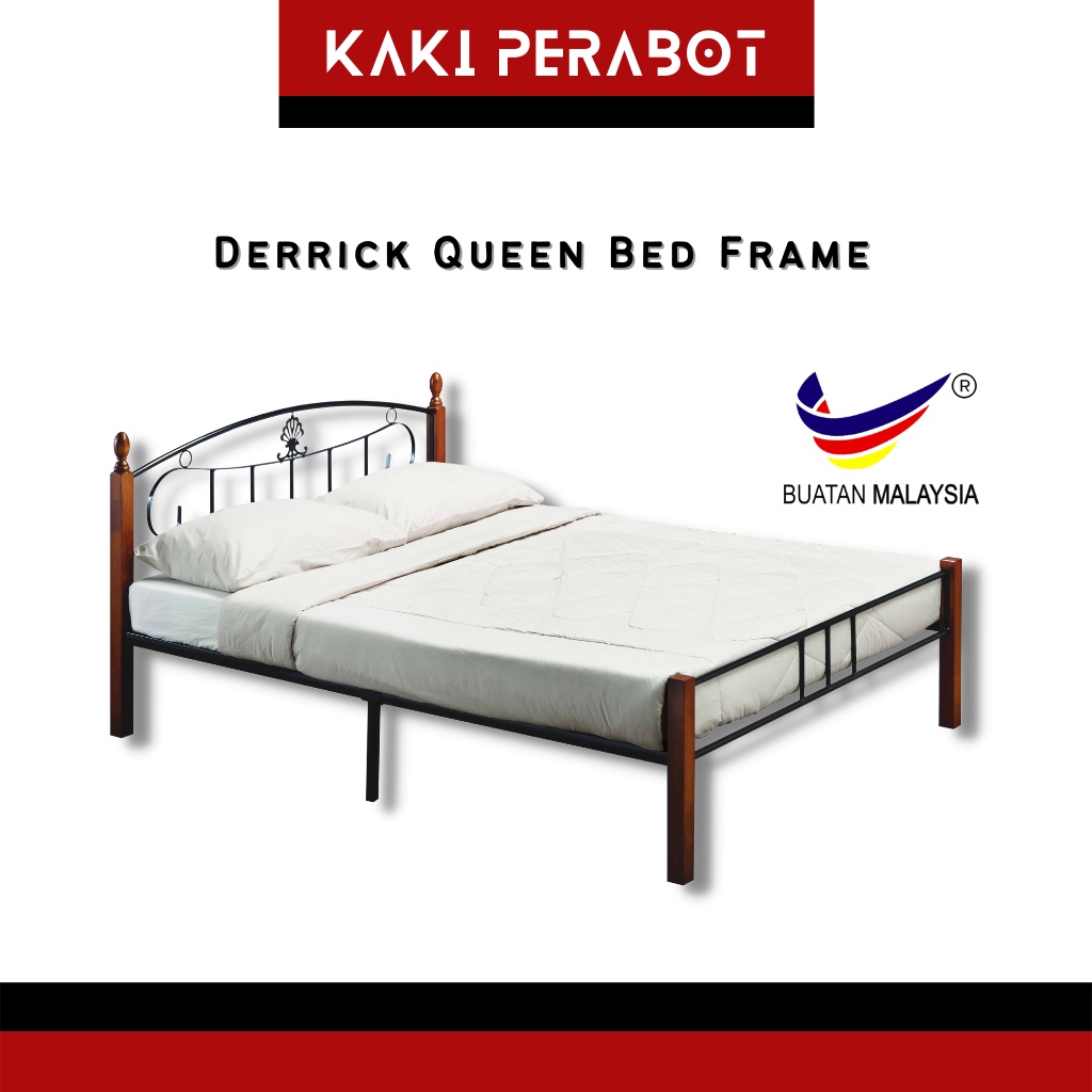 DERRICK Metal Queen Bed Frame Queen Metal Bed Frame Queen Bedframe ...