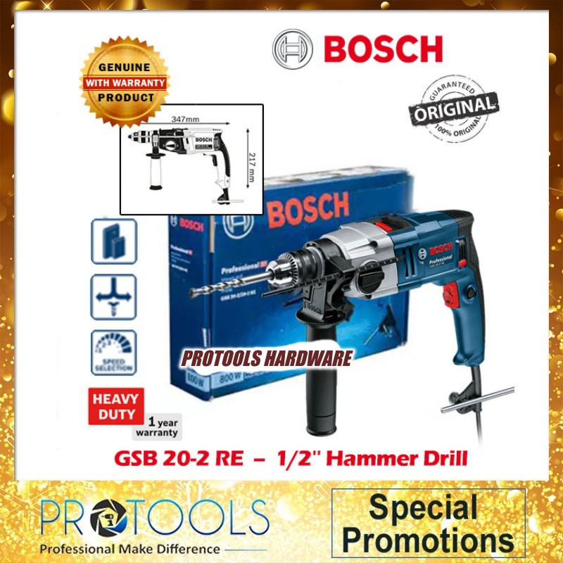 Bosch 13mm Impact Drill GSB20-2RE Professional - 1 YEAR WARRANTY | Shopee Malaysia