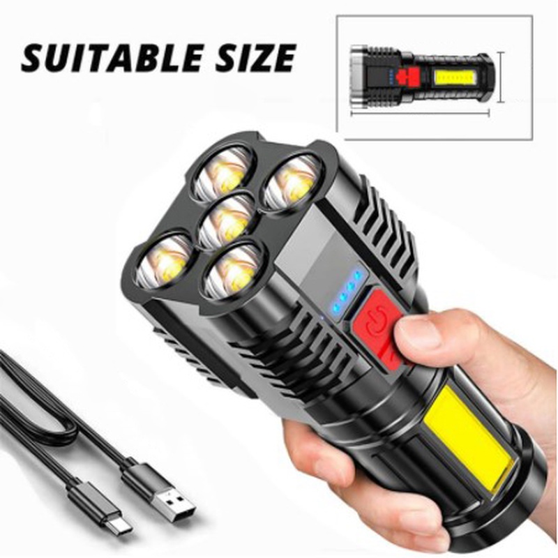 5 LED Super Bright Flashlight / Rechargeable Outdoor Multi-function ...