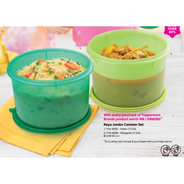 Tupperware Raya Jumbo Canister Set (2) . | Shopee Malaysia