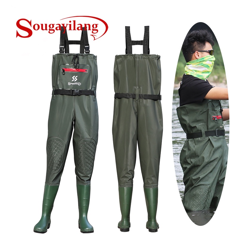 Sougayilang Shoe Boot-Foot Chest Waders Waterproof Fishing Hunting Boot ...