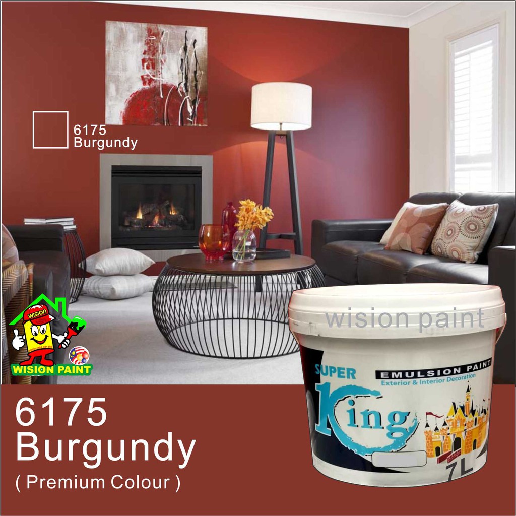 SANCORA PAINT ( 6175 BURGUNDY (P) 7L ) SUPER KING Quality Latex ...