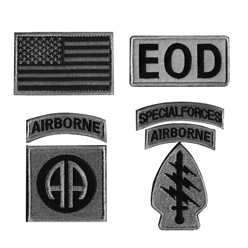 Military Patches Tactical American Flag Patches Special Sniper AIRBORNE EOD Badges Hook and Loop ...