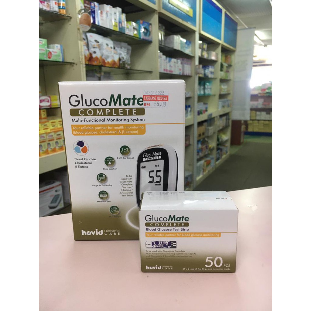 Alat Cek Gula Dalam Darah GlucoMate Complete Monitoring System Blood ...