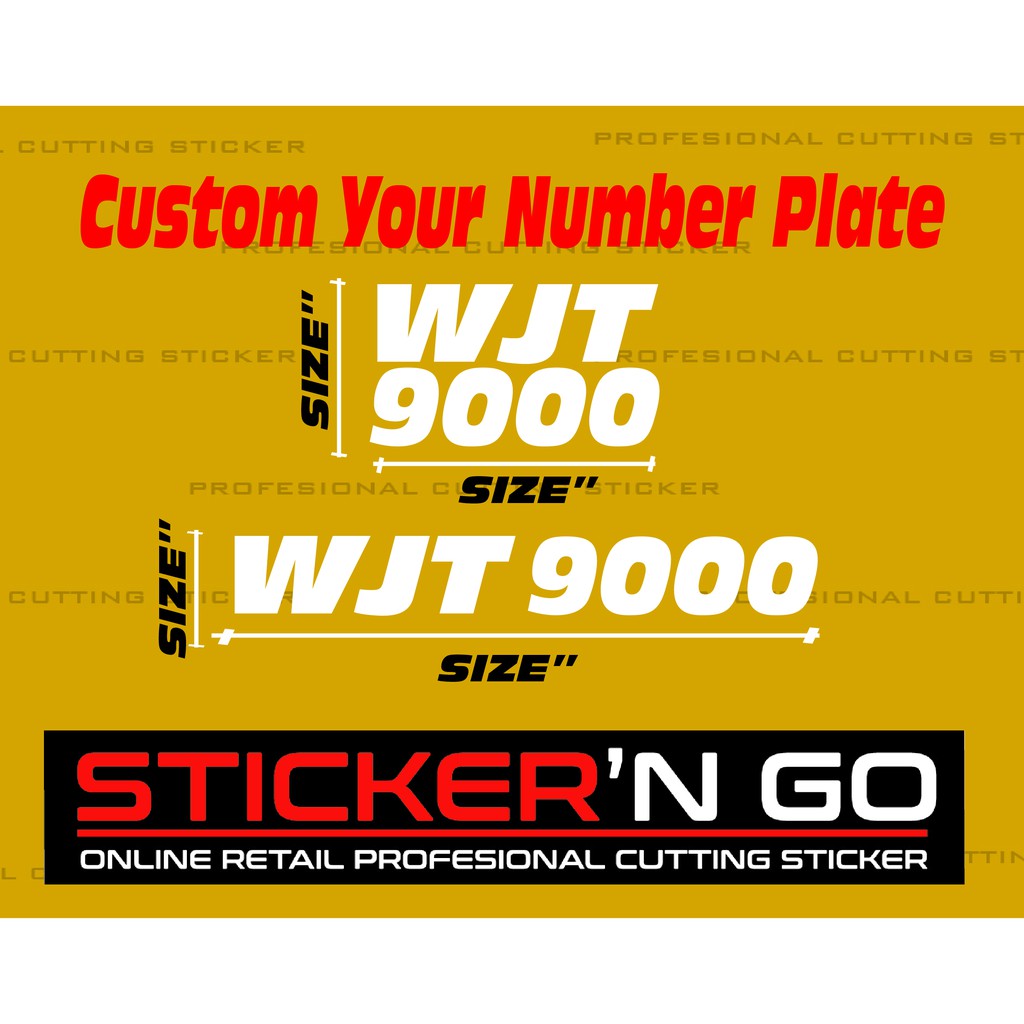 STICKER CUSTOM PLATE NUMBER | Shopee Malaysia