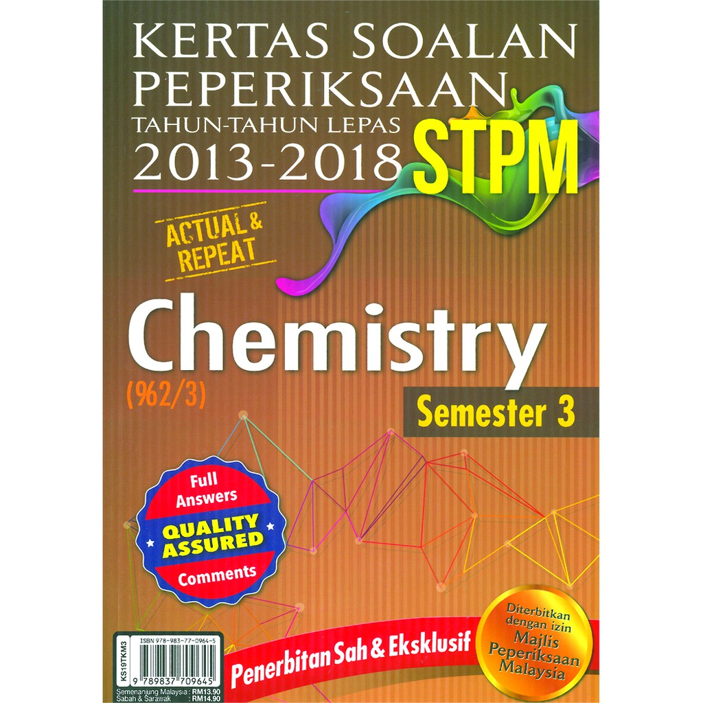 Kertas Soalan Peperiksaan 2013-2018 STPM Chemistry Semester 3 | Shopee ...