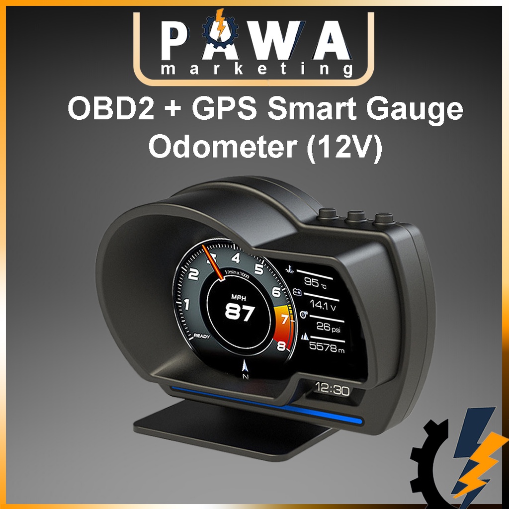 Pawa OBD OBD2 METER GPS Multifunction Odometer Smart Gauge12V Auto ...