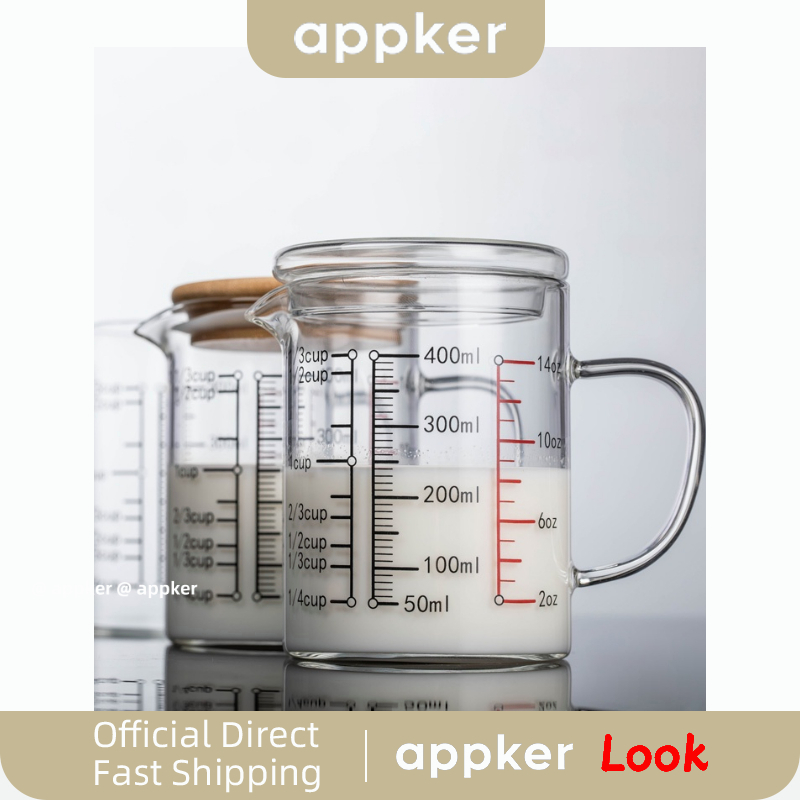 Creativity Bamboo Cap Glass Graduated Jar Household Store Water Cup ...