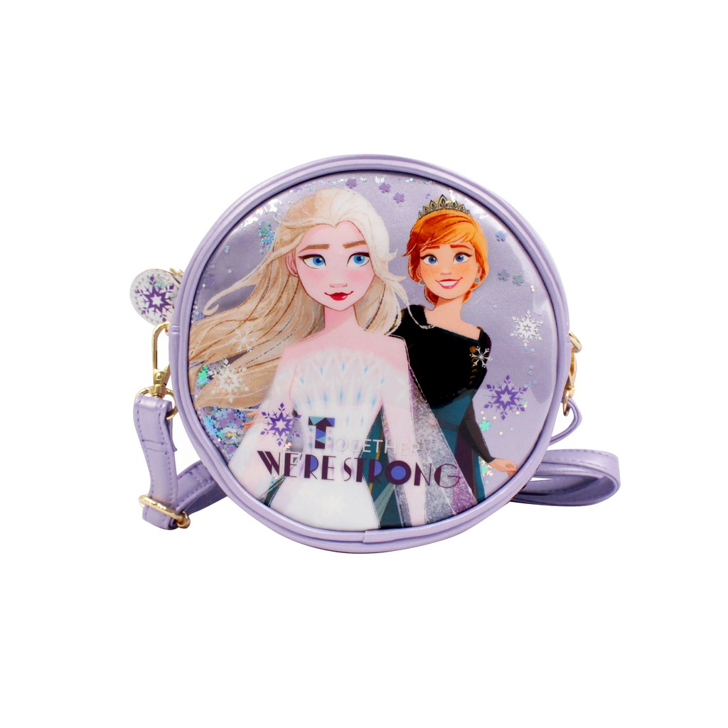 Disney Frozen 2 Princess Elsa & Anna Pu Round Sling Bag For Girls ...
