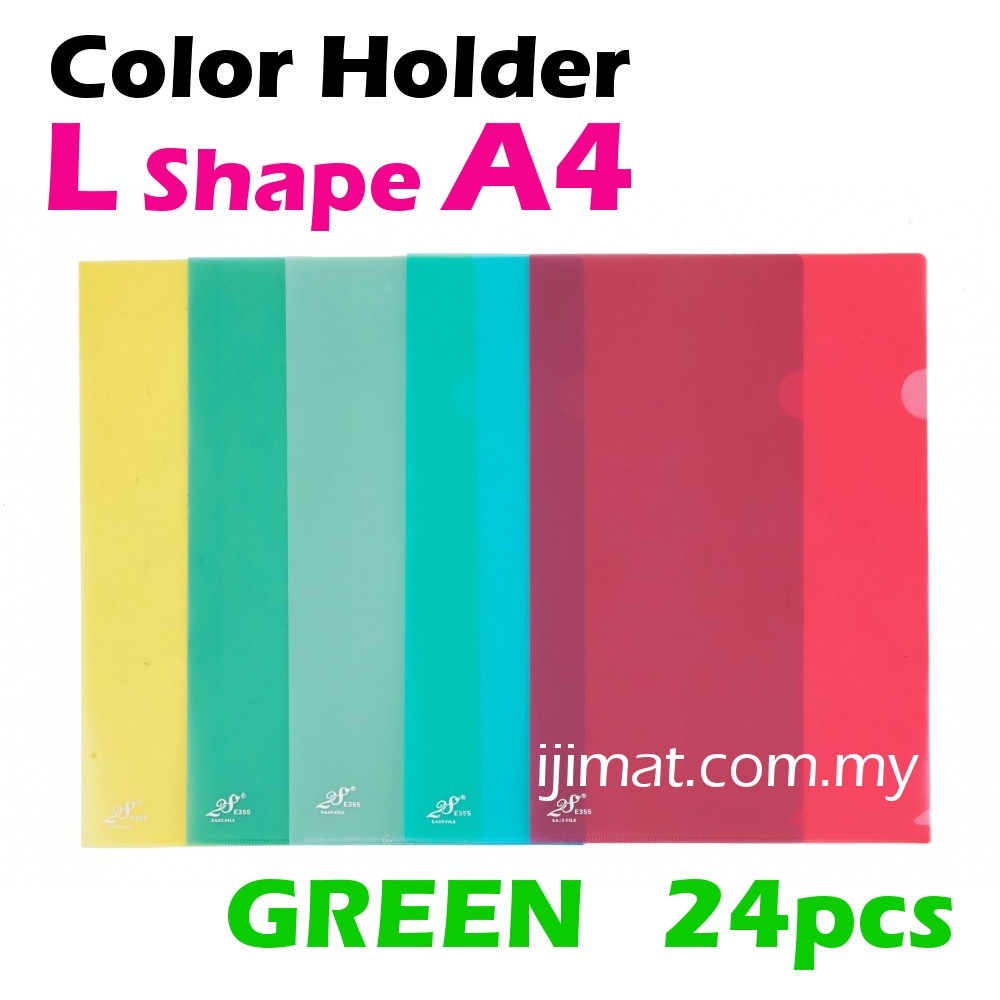 (24pcs/pack) L Shape Colour Transparent Document Folder / Holder File ...