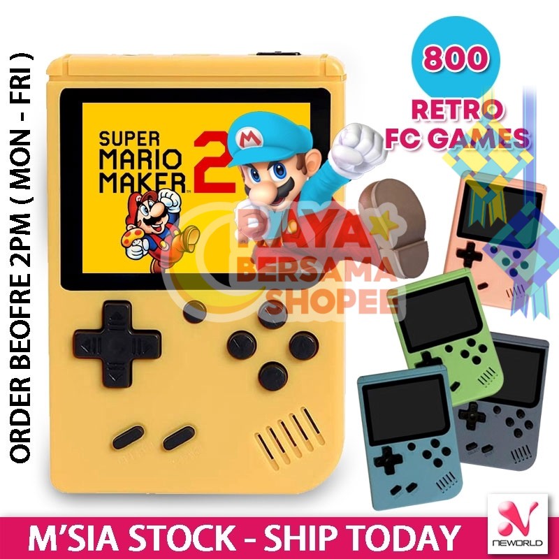 800 Games in 1 Mini 8 Bit Built-In Handheld Game Classic Retro Video ...