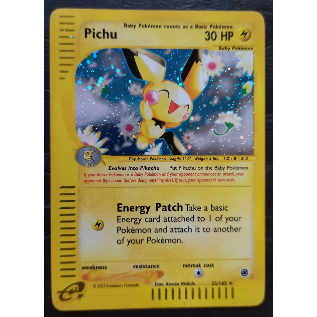 Pichu 22/165 Holo Rare Expedition Base Set Single Card ︳100% Original ...