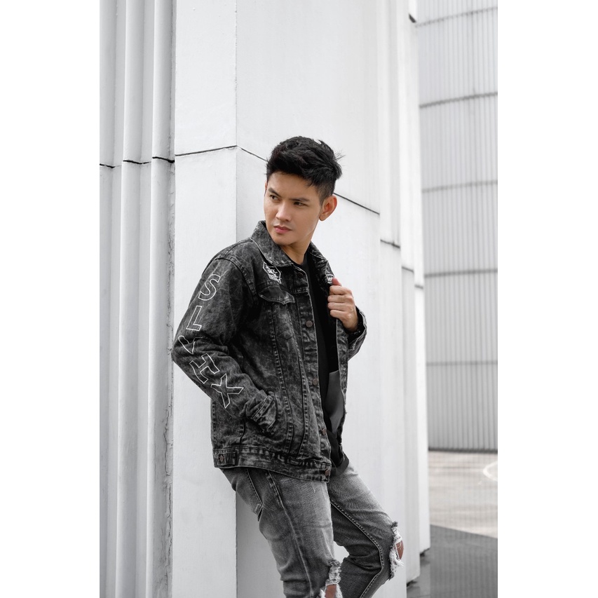 Graywash RIPPEDZADE SLVHX DENIM JEANS Jacket - JEANS Jacket | Shopee ...