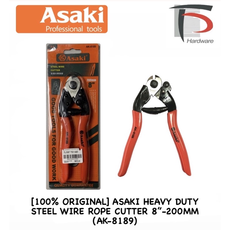 [100% ORIGINAL] ASAKI HEAVY DUTY STEEL WIRE ROPE CUTTER 8”-200MM (AK ...
