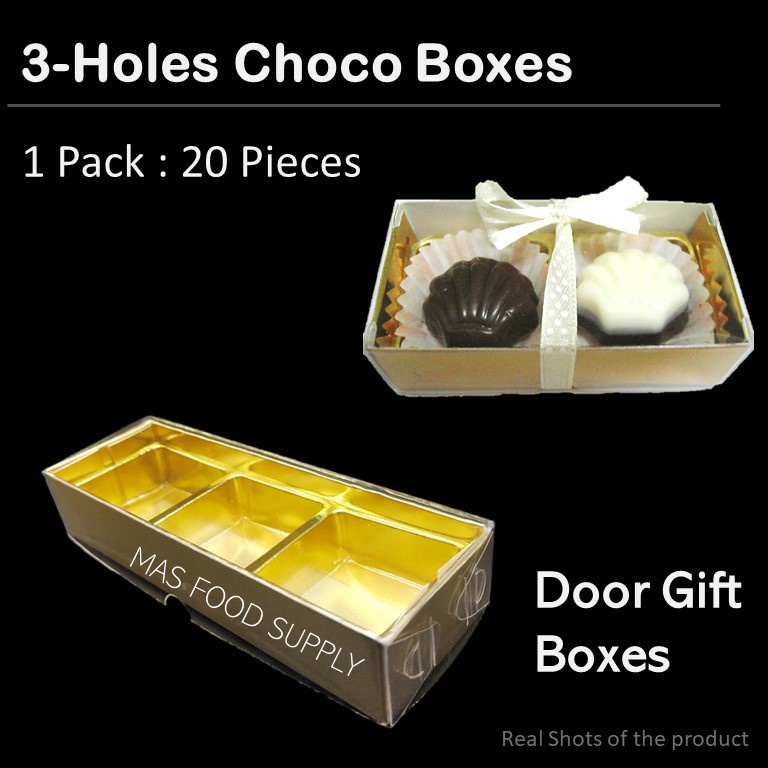 20 Pcs/ 100 Pcs 3-Holes Choco Box Chocolate Box Coco Box Door Gift Box ...