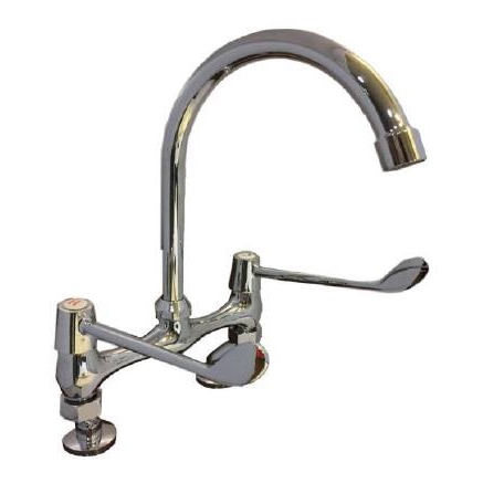 medical faucet tap CP Pillar Mounted Elbow Action Lever Handle Medical ...